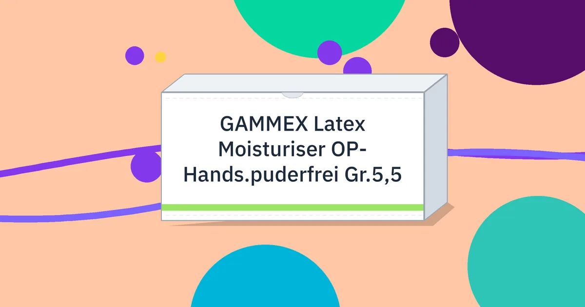 Symbolbild: Packung mit der Aufschrift GAMMEX Latex Moisturiser OP-Hands.puderfrei Gr.5,5 (PZN 11298244) – Verfügbarkeit und Bezug in Apotheken in Frankfurt am Main