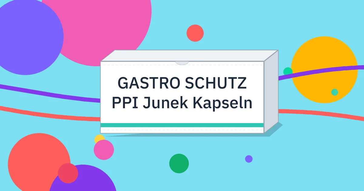 Symbolbild: Packung mit der Aufschrift GASTRO SCHUTZ PPI Junek Kapseln (PZN 17822806) – Verfügbarkeit und Bezug in Apotheken in Frankfurt am Main