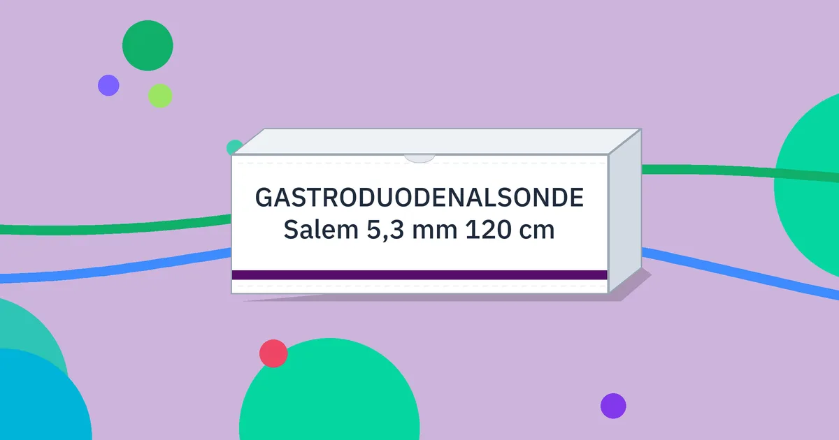 Symbolbild: Packung mit der Aufschrift GASTRODUODENALSONDE Salem 5,3 mm 120 cm (PZN 00903417) – Verfügbarkeit und Bezug in Apotheken in Frankfurt am Main