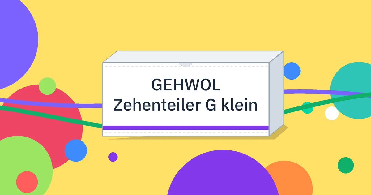 Symbolbild: Packung mit der Aufschrift GEHWOL Zehenteiler G klein (PZN 00012492) – Verfügbarkeit und Bezug in Apotheken in Frankfurt am Main