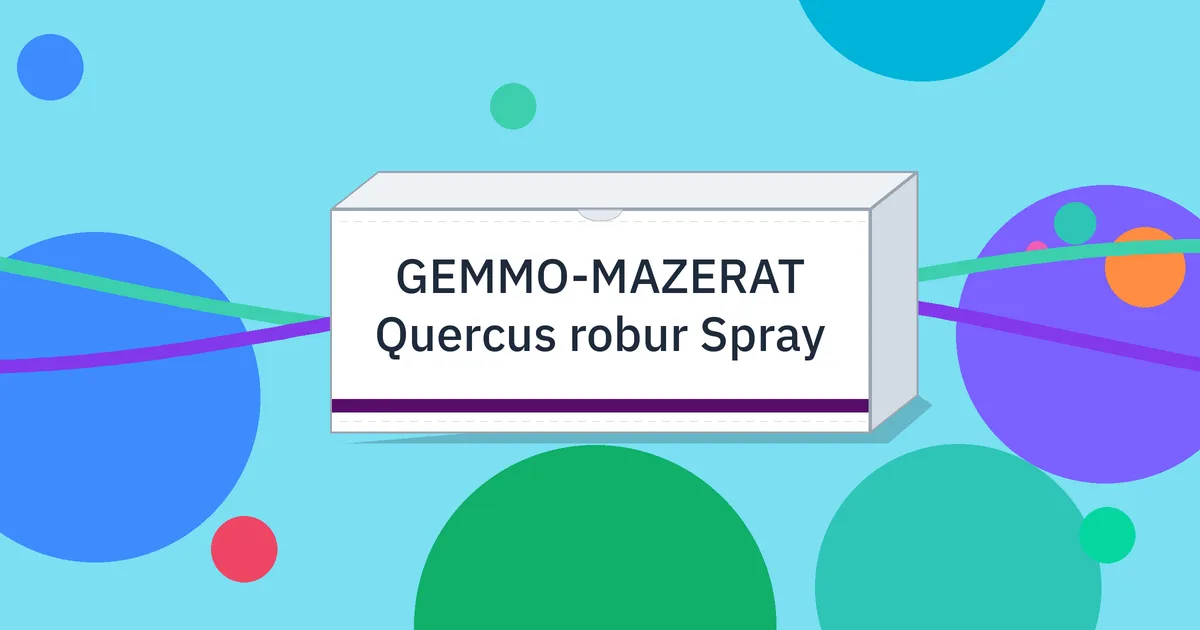 Symbolbild: Packung mit der Aufschrift GEMMO-MAZERAT Quercus robur Spray (PZN 13930060) – Verfügbarkeit und Bezug in Apotheken in Frankfurt am Main