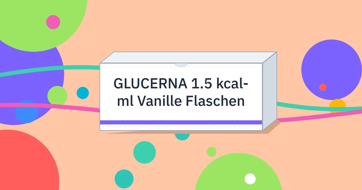 Symbolbild: Packung mit der Aufschrift GLUCERNA 1.5 kcal-ml Vanille Flaschen (PZN 17885184) – Verfügbarkeit und Bezug in Apotheken in Frankfurt am Main