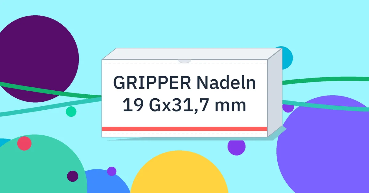 Symbolbild: Packung mit der Aufschrift GRIPPER Nadeln 19 Gx31,7 mm (PZN 05495822) – Verfügbarkeit und Bezug in Apotheken in Frankfurt am Main