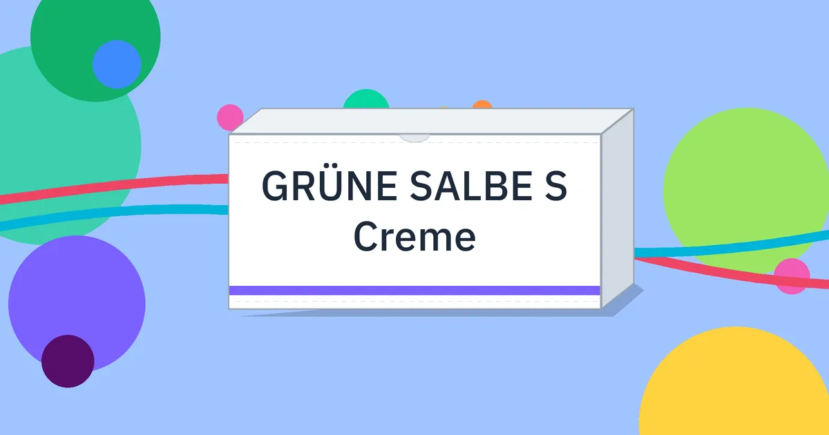 Symbolbild: Packung mit der Aufschrift GRÜNE SALBE S Creme (PZN 03914605) – Verfügbarkeit und Bezug in Apotheken in Frankfurt am Main
