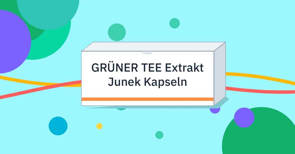 Symbolbild: Packung mit der Aufschrift GRÜNER TEE Extrakt Junek Kapseln (PZN 00131699) – Verfügbarkeit und Bezug in Apotheken in Frankfurt am Main