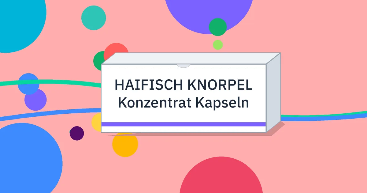Symbolbild: Packung mit der Aufschrift HAIFISCH KNORPEL Konzentrat Kapseln (PZN 04632352) – Verfügbarkeit und Bezug in Apotheken in Frankfurt am Main