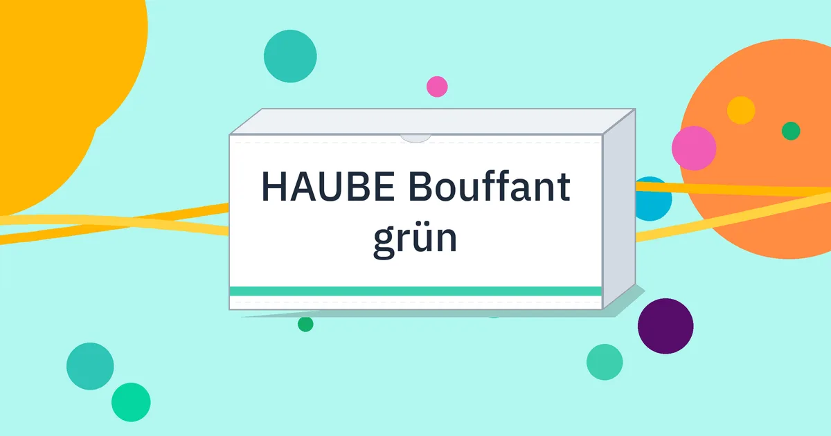 Symbolbild: Packung mit der Aufschrift HAUBE Bouffant grün (PZN 08826260) – Verfügbarkeit und Bezug in Apotheken in Frankfurt am Main