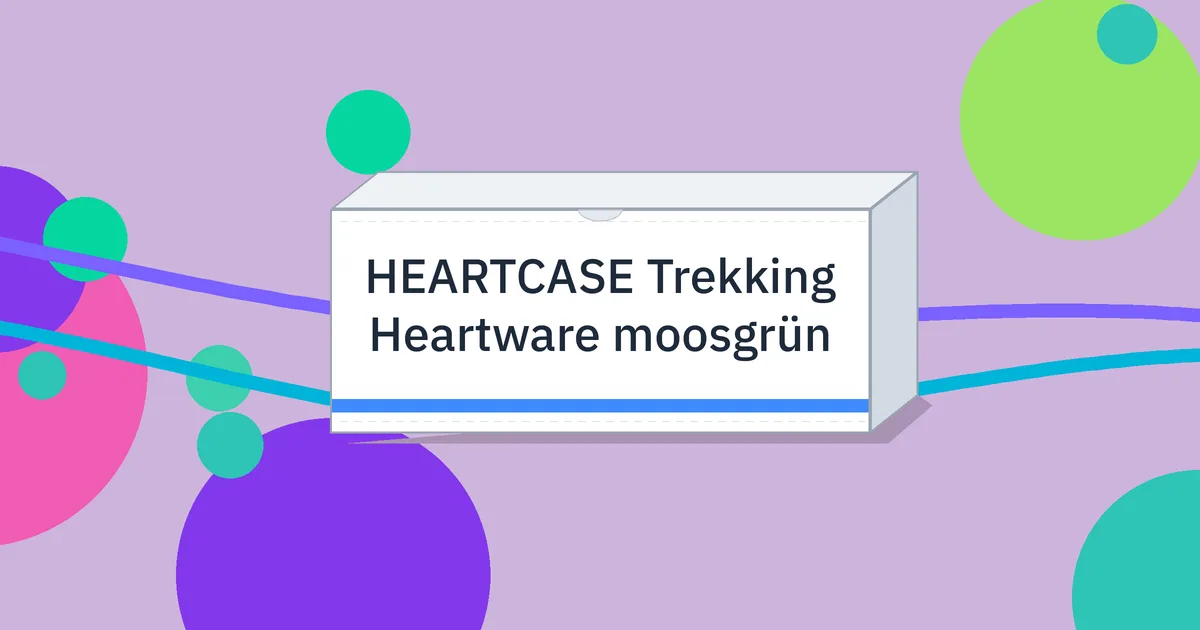 Symbolbild: Packung mit der Aufschrift HEARTCASE Trekking Heartware moosgrün (PZN 18500192) – Verfügbarkeit und Bezug in Apotheken in Frankfurt am Main
