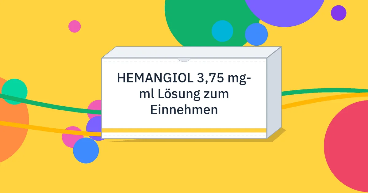 Symbolbild: Packung mit der Aufschrift HEMANGIOL 3,75 mg-ml Lösung zum Einnehmen (PZN 16334016) – Verfügbarkeit und Bezug in Apotheken in Frankfurt am Main