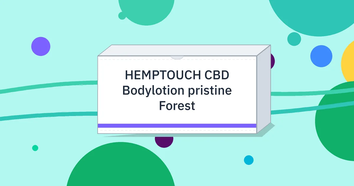 Symbolbild: Packung mit der Aufschrift HEMPTOUCH CBD Bodylotion pristine Forest (PZN 16488268) – Verfügbarkeit und Bezug in Apotheken in Frankfurt am Main