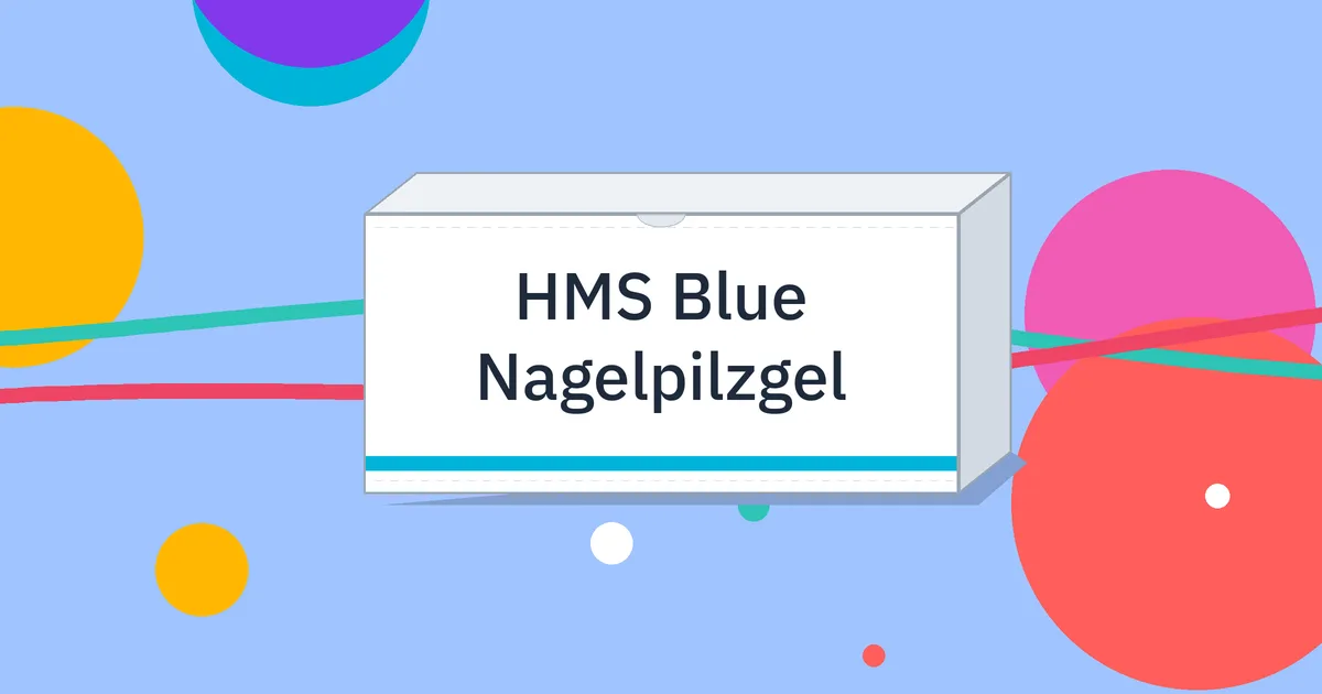 Symbolbild: Packung mit der Aufschrift HMS Blue Nagelpilzgel (PZN 16200675) – Verfügbarkeit und Bezug in Apotheken in Frankfurt am Main