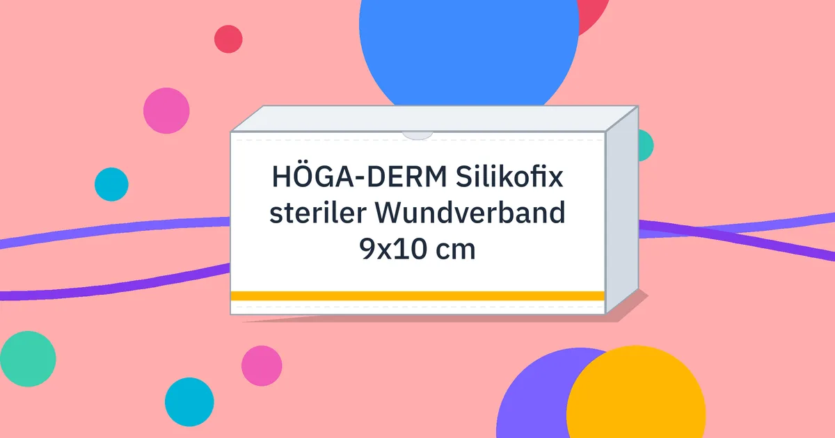 Symbolbild: Packung mit der Aufschrift HÖGA-DERM Silikofix steriler Wundverband 9x10 cm (PZN 13839595) – Verfügbarkeit und Bezug in Apotheken in Frankfurt am Main