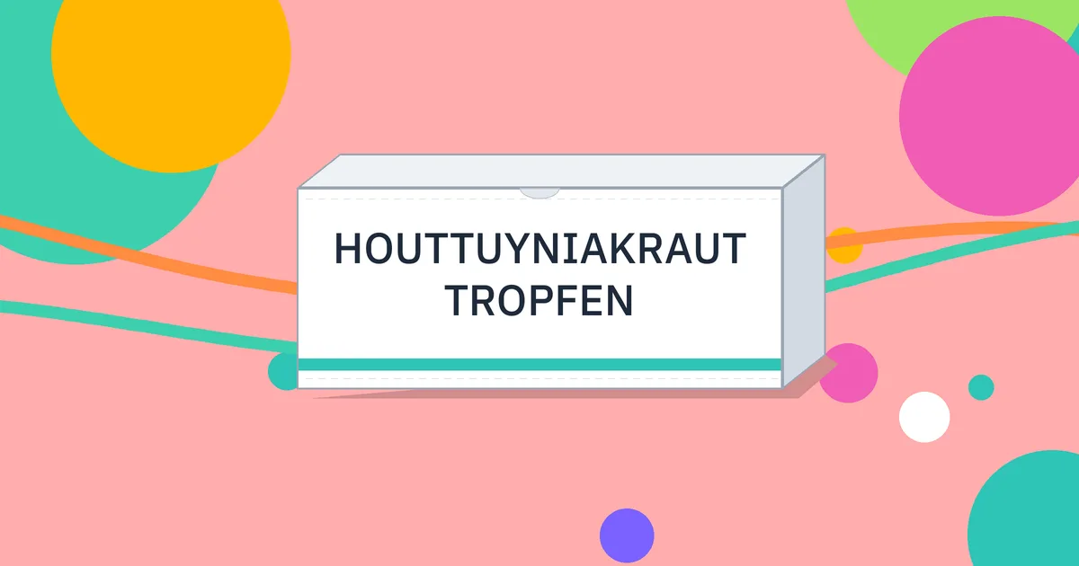 Symbolbild: Packung mit der Aufschrift HOUTTUYNIAKRAUT TROPFEN (PZN 14282746) – Verfügbarkeit und Bezug in Apotheken in Frankfurt am Main