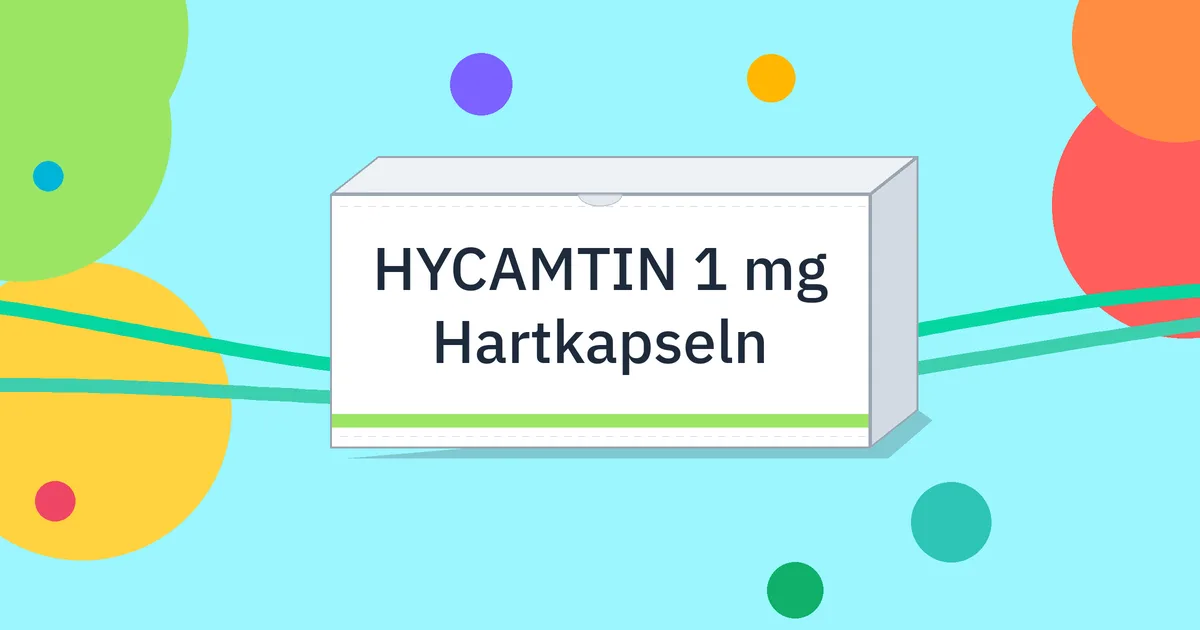 Symbolbild: Packung mit der Aufschrift HYCAMTIN 1 mg Hartkapseln (PZN 17936875) – Verfügbarkeit und Bezug in Apotheken in Frankfurt am Main