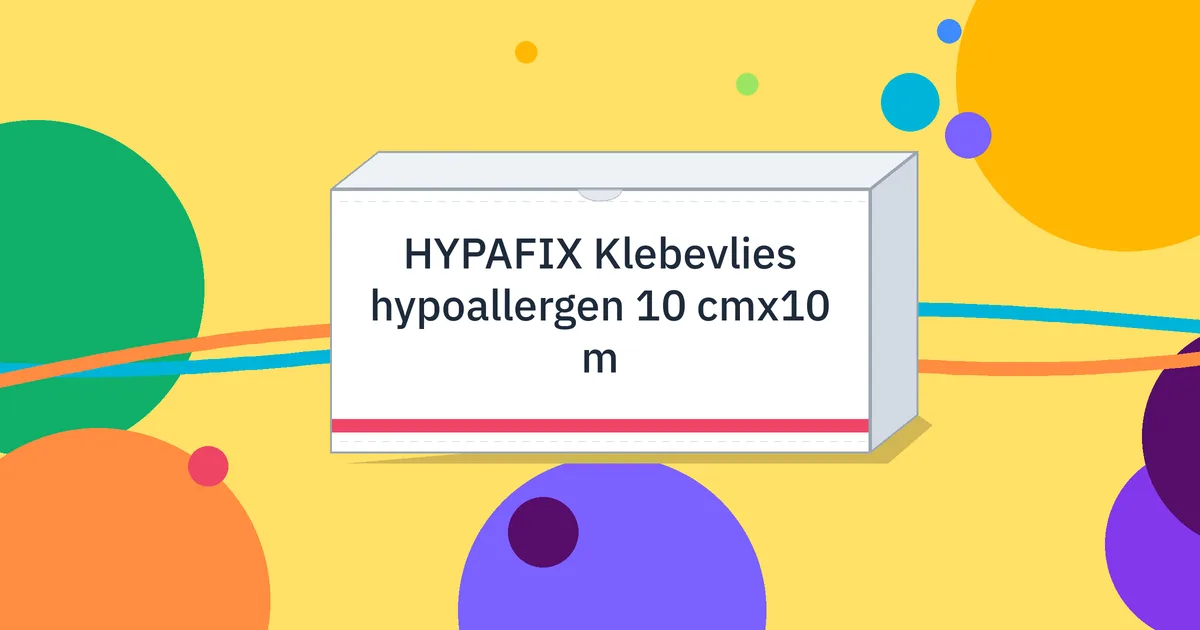Symbolbild: Packung mit der Aufschrift HYPAFIX Klebevlies hypoallergen 10 cmx10 m (PZN 19116254) – Verfügbarkeit und Bezug in Apotheken in Frankfurt am Main
