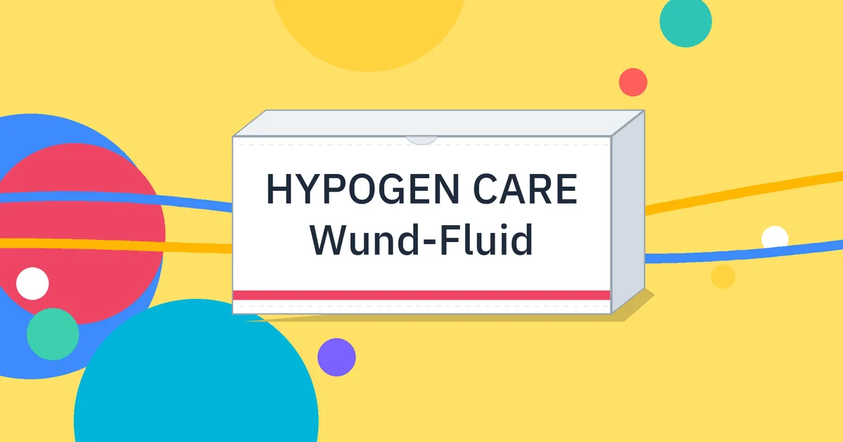 Symbolbild: Packung mit der Aufschrift HYPOGEN CARE Wund-Fluid (PZN 18254959) – Verfügbarkeit und Bezug in Apotheken in Frankfurt am Main