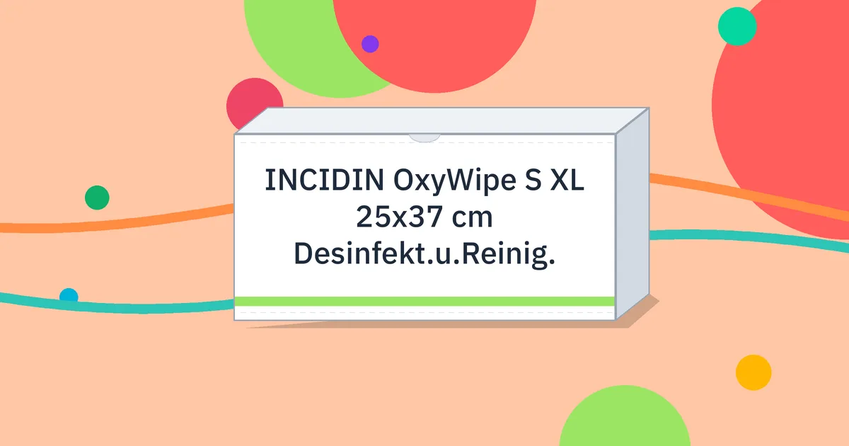 Symbolbild: Packung mit der Aufschrift INCIDIN OxyWipe S XL 25x37 cm Desinfekt.u.Reinig. (PZN 13832015) – Verfügbarkeit und Bezug in Apotheken in Frankfurt am Main