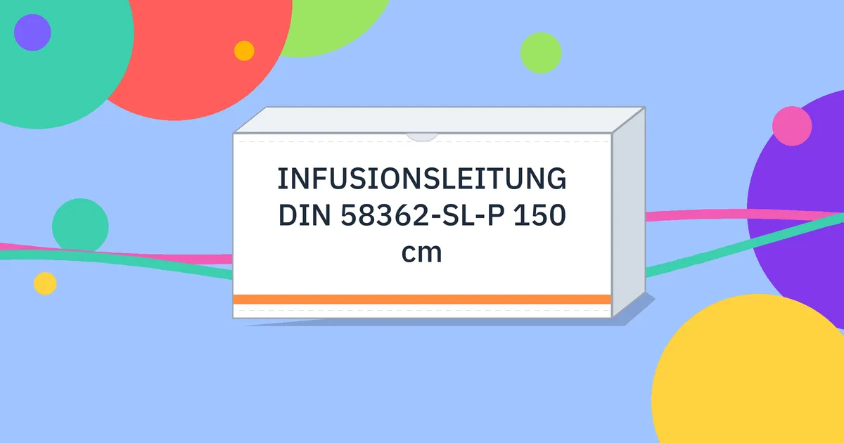 Symbolbild: Packung mit der Aufschrift INFUSIONSLEITUNG DIN 58362-SL-P 150 cm (PZN 10401421) – Verfügbarkeit und Bezug in Apotheken in Frankfurt am Main