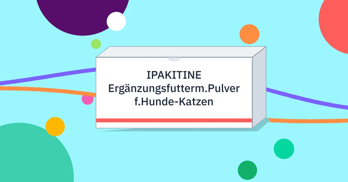 Symbolbild: Packung mit der Aufschrift IPAKITINE Ergänzungsfutterm.Pulver f.Hunde-Katzen (PZN 16361450) – Verfügbarkeit und Bezug in Apotheken in Frankfurt am Main