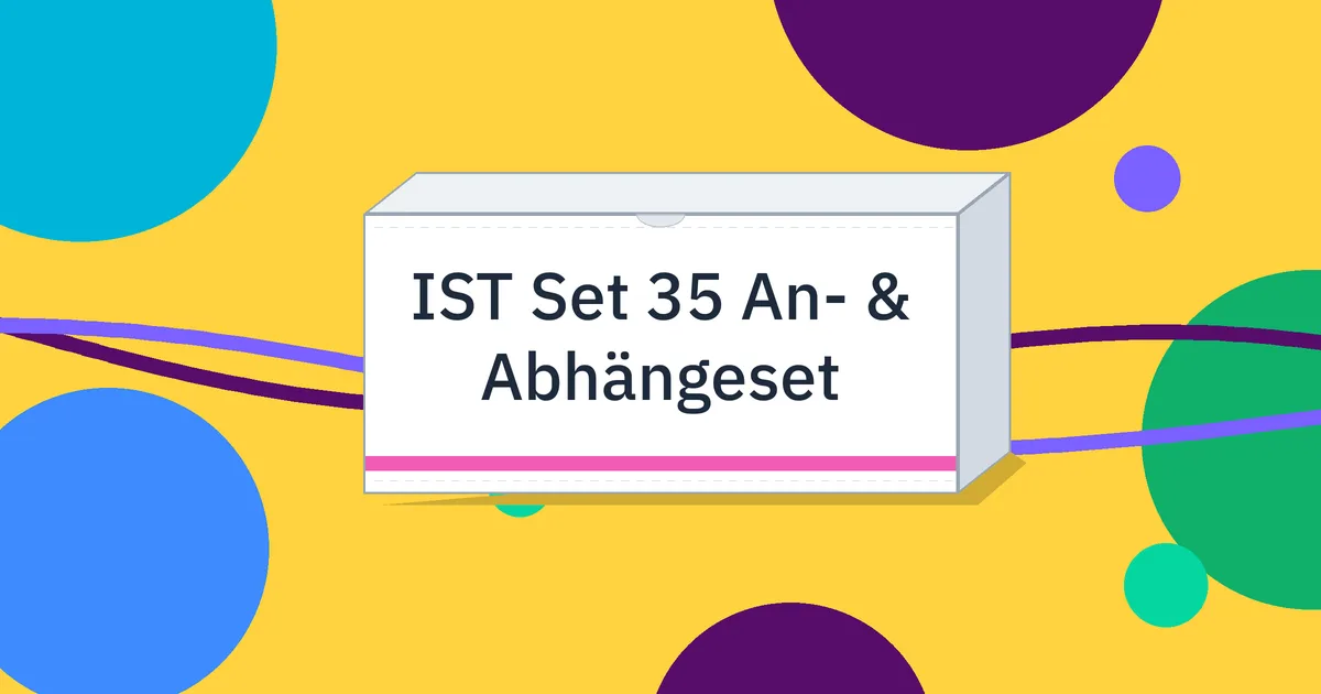 Symbolbild: Packung mit der Aufschrift IST Set 35 An- & Abhängeset (PZN 19105397) – Verfügbarkeit und Bezug in Apotheken in Frankfurt am Main