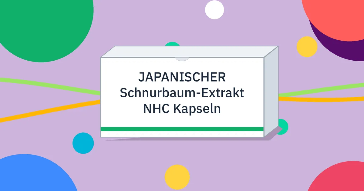 Symbolbild: Packung mit der Aufschrift JAPANISCHER Schnurbaum-Extrakt NHC Kapseln (PZN 00766191) – Verfügbarkeit und Bezug in Apotheken in Frankfurt am Main