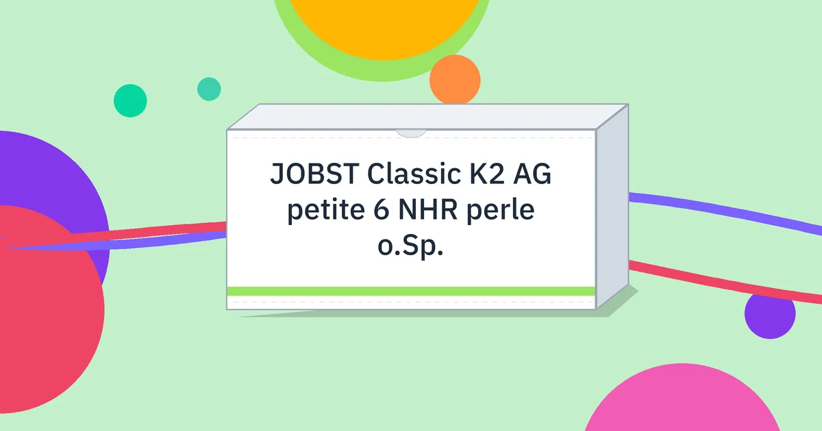 Symbolbild: Packung mit der Aufschrift JOBST Classic K2 AG petite 6 NHR perle o.Sp. (PZN 11273681) – Verfügbarkeit und Bezug in Apotheken in Frankfurt am Main