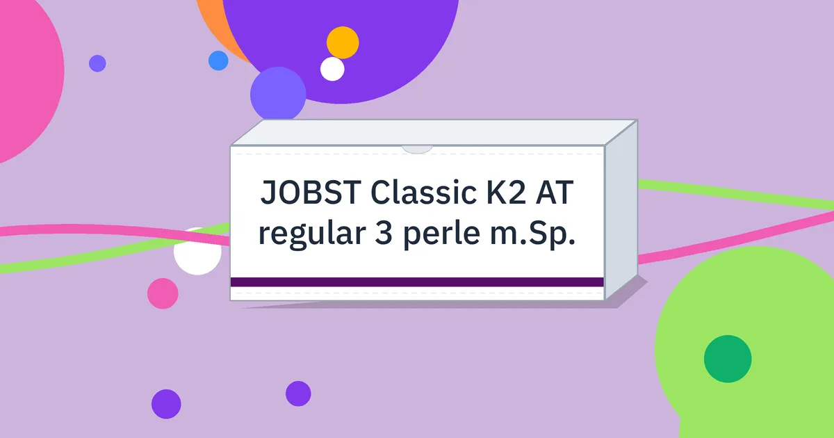 Symbolbild: Packung mit der Aufschrift JOBST Classic K2 AT regular 3 perle m.Sp. (PZN 10728926) – Verfügbarkeit und Bezug in Apotheken in Frankfurt am Main