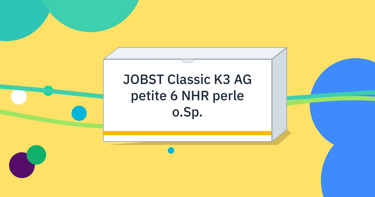 Symbolbild: Packung mit der Aufschrift JOBST Classic K3 AG petite 6 NHR perle o.Sp. (PZN 13160107) – Verfügbarkeit und Bezug in Apotheken in Frankfurt am Main