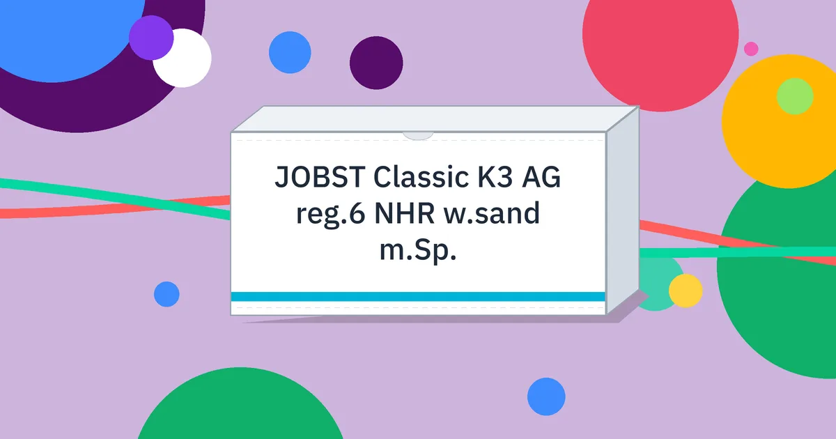 Symbolbild: Packung mit der Aufschrift JOBST Classic K3 AG reg.6 NHR w.sand m.Sp. (PZN 13073590) – Verfügbarkeit und Bezug in Apotheken in Frankfurt am Main