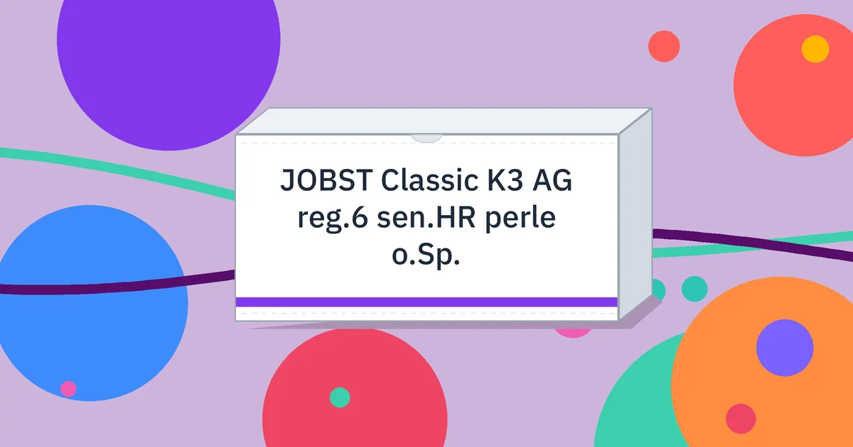 Symbolbild: Packung mit der Aufschrift JOBST Classic K3 AG reg.6 sen.HR perle o.Sp. (PZN 17957050) – Verfügbarkeit und Bezug in Apotheken in Frankfurt am Main