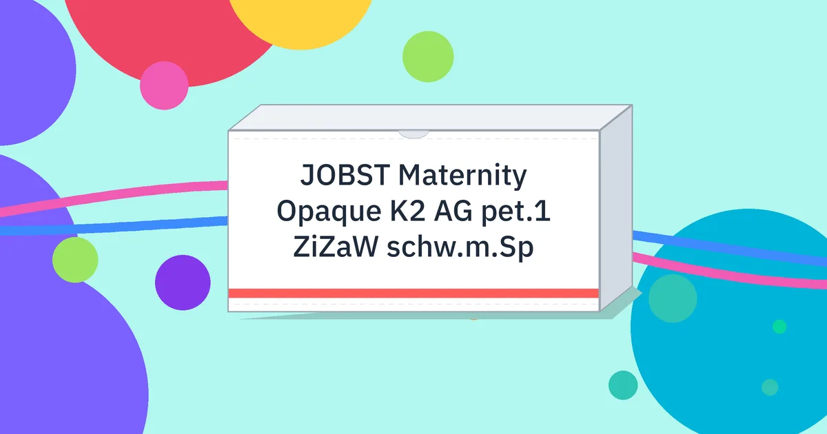 Symbolbild: Packung mit der Aufschrift JOBST Maternity Opaque K2 AG pet.1 ZiZaW schw.m.Sp (PZN 15853926) – Verfügbarkeit und Bezug in Apotheken in Frankfurt am Main