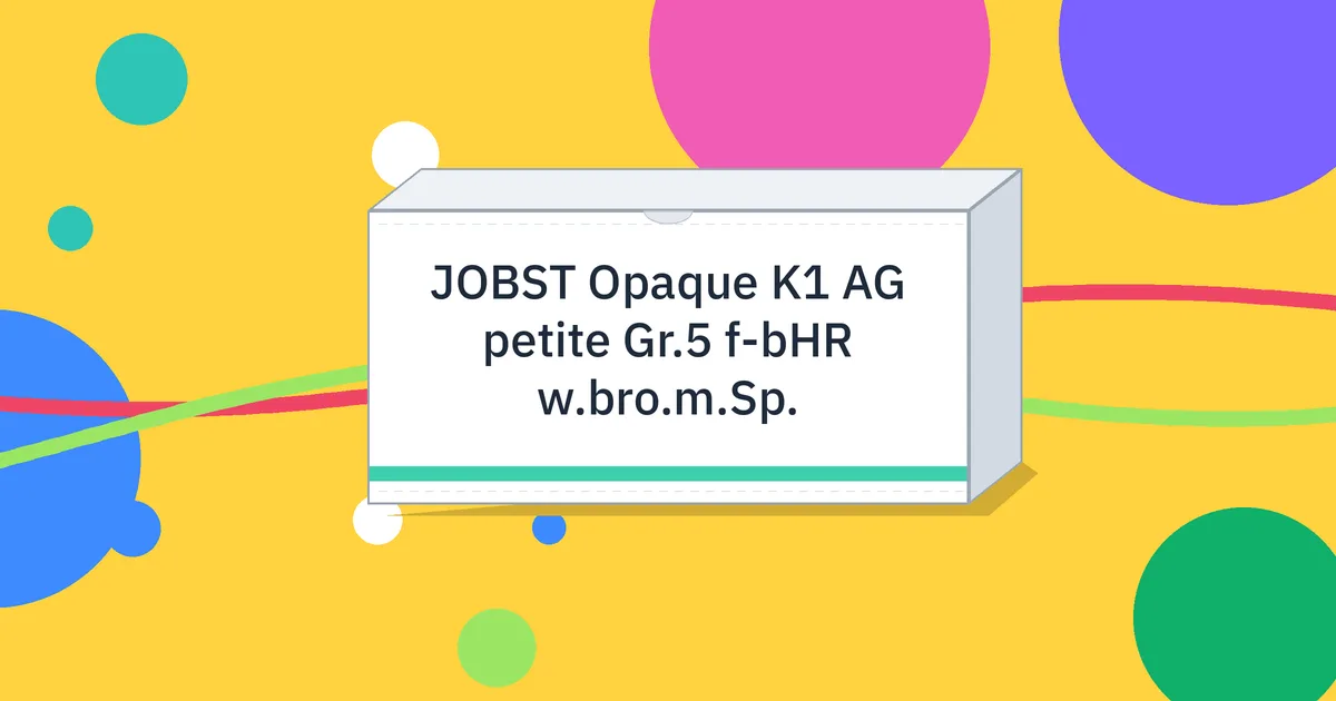 Symbolbild: Packung mit der Aufschrift JOBST Opaque K1 AG petite Gr.5 f-bHR w.bro.m.Sp. (PZN 13083826) – Verfügbarkeit und Bezug in Apotheken in Frankfurt am Main