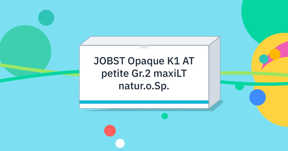 Symbolbild: Packung mit der Aufschrift JOBST Opaque K1 AT petite Gr.2 maxiLT natur.o.Sp. (PZN 13103233) – Verfügbarkeit und Bezug in Apotheken in Frankfurt am Main
