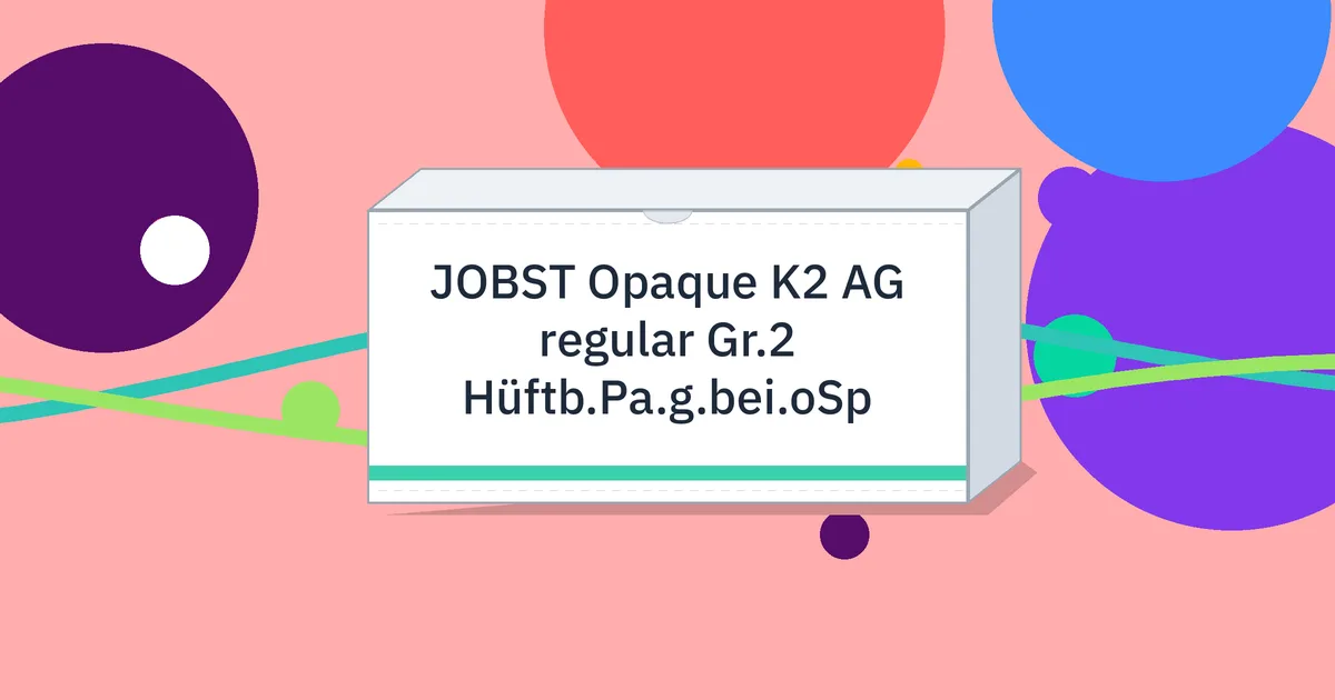 Symbolbild: Packung mit der Aufschrift JOBST Opaque K2 AG regular Gr.2 Hüftb.Pa.g.bei.oSp (PZN 16286760) – Verfügbarkeit und Bezug in Apotheken in Frankfurt am Main