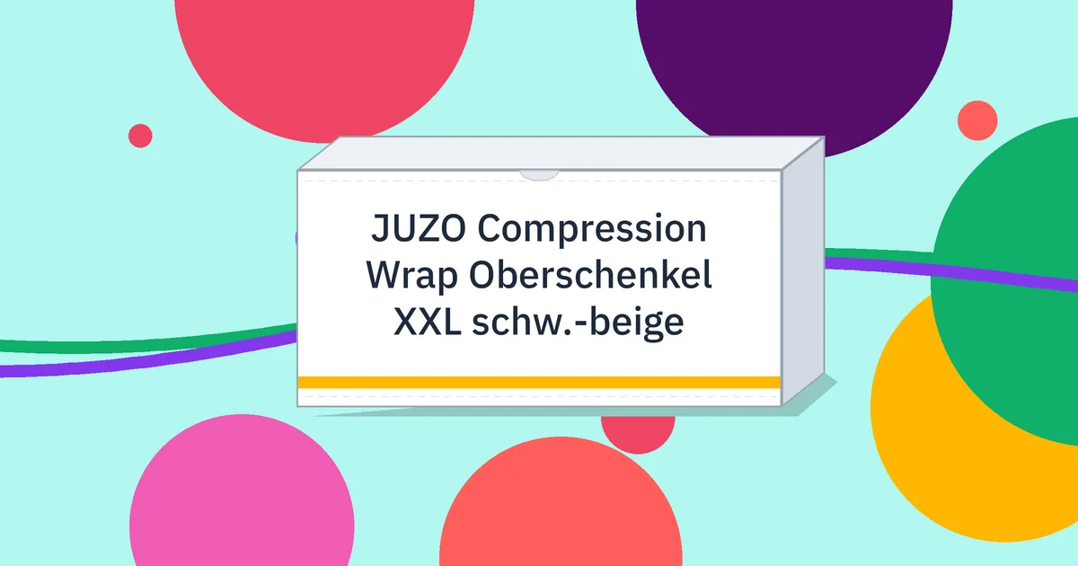 Symbolbild: Packung mit der Aufschrift JUZO Compression Wrap Oberschenkel XXL schw.-beige (PZN 16143523) – Verfügbarkeit und Bezug in Apotheken in Frankfurt am Main