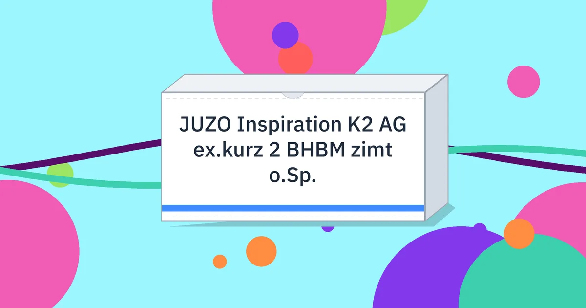 Symbolbild: Packung mit der Aufschrift JUZO Inspiration K2 AG ex.kurz 2 BHBM zimt o.Sp. (PZN 14877876) – Verfügbarkeit und Bezug in Apotheken in Frankfurt am Main