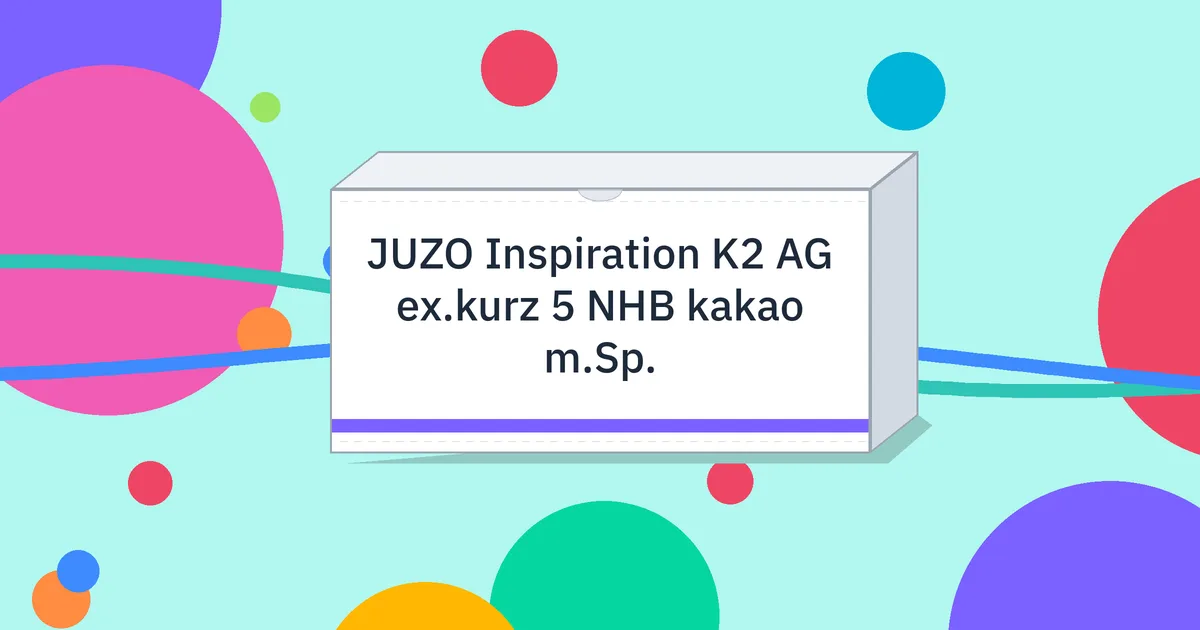 Symbolbild: Packung mit der Aufschrift JUZO Inspiration K2 AG ex.kurz 5 NHB kakao m.Sp. (PZN 14964440) – Verfügbarkeit und Bezug in Apotheken in Frankfurt am Main
