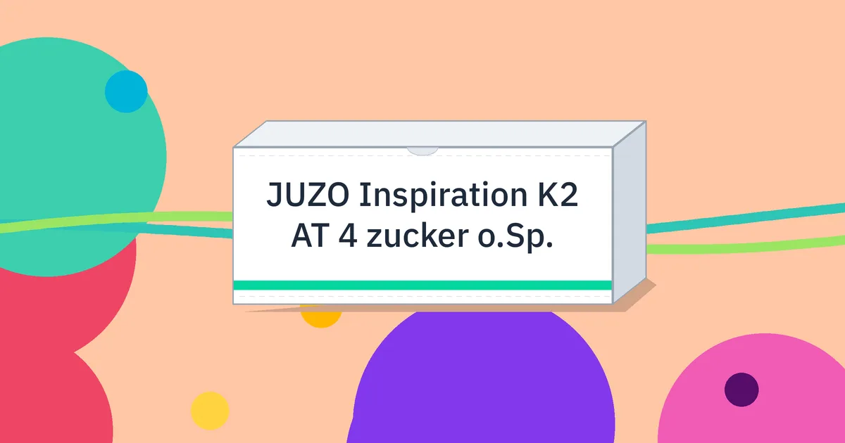 Symbolbild: Packung mit der Aufschrift JUZO Inspiration K2 AT 4 zucker o.Sp. (PZN 14926712) – Verfügbarkeit und Bezug in Apotheken in Frankfurt am Main