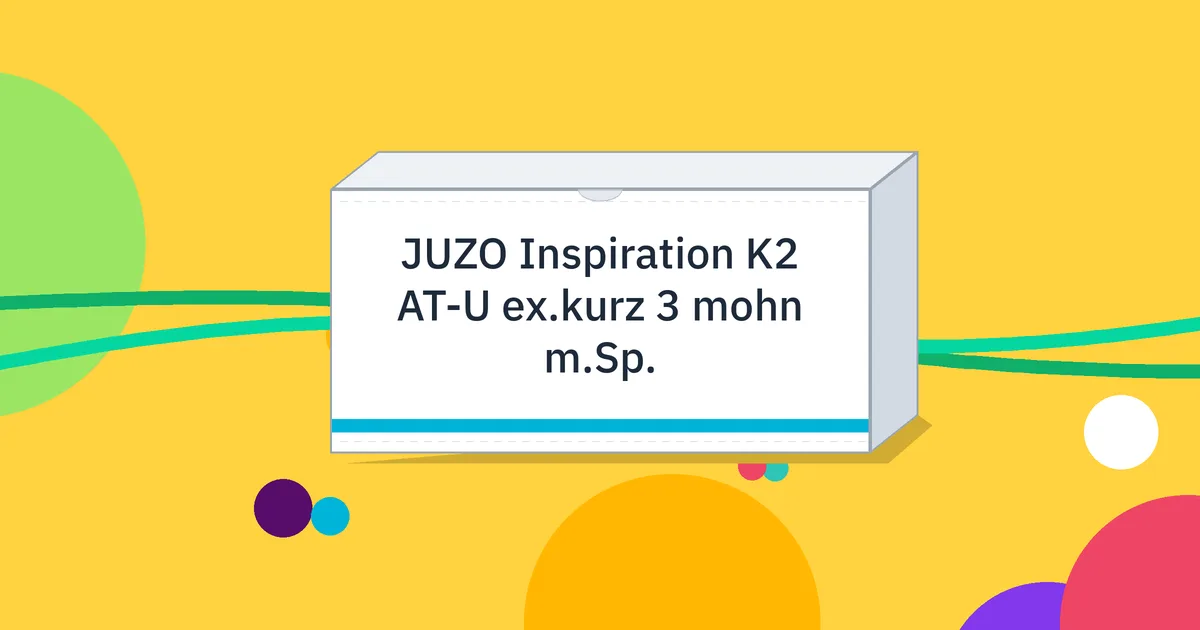 Symbolbild: Packung mit der Aufschrift JUZO Inspiration K2 AT-U ex.kurz 3 mohn m.Sp. (PZN 14930122) – Verfügbarkeit und Bezug in Apotheken in Frankfurt am Main