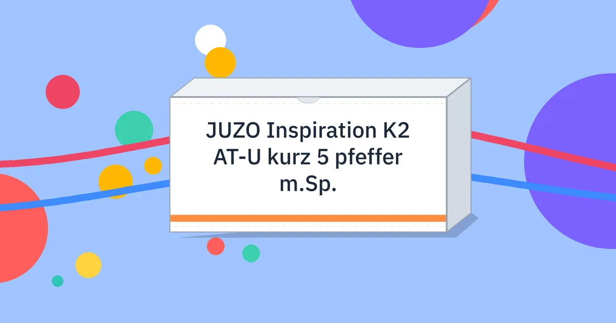 Symbolbild: Packung mit der Aufschrift JUZO Inspiration K2 AT-U kurz 5 pfeffer m.Sp. (PZN 14929515) – Verfügbarkeit und Bezug in Apotheken in Frankfurt am Main