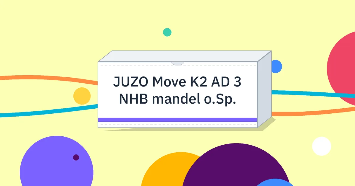 Symbolbild: Packung mit der Aufschrift JUZO Move K2 AD 3 NHB mandel o.Sp. (PZN 16341269) – Verfügbarkeit und Bezug in Apotheken in Frankfurt am Main