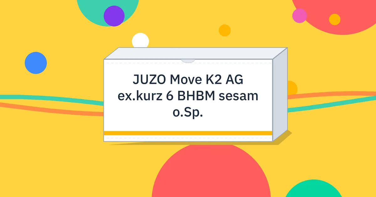 Symbolbild: Packung mit der Aufschrift JUZO Move K2 AG ex.kurz 6 BHBM sesam o.Sp. (PZN 18534601) – Verfügbarkeit und Bezug in Apotheken in Frankfurt am Main