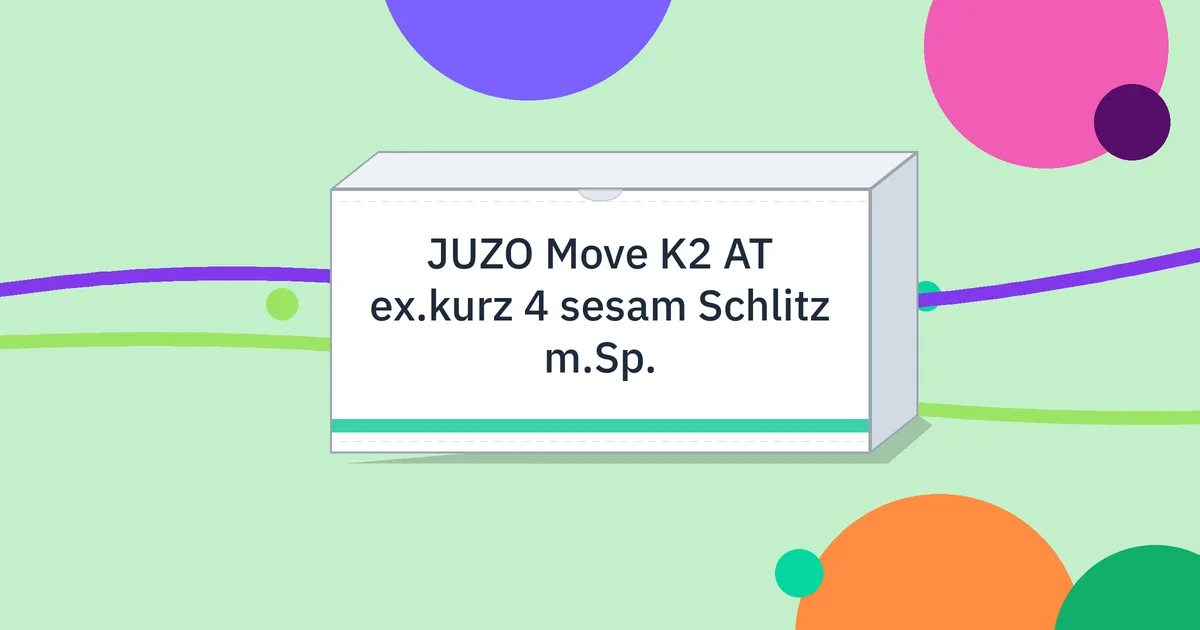 Symbolbild: Packung mit der Aufschrift JUZO Move K2 AT ex.kurz 4 sesam Schlitz m.Sp. (PZN 20671788) – Verfügbarkeit und Bezug in Apotheken in Frankfurt am Main