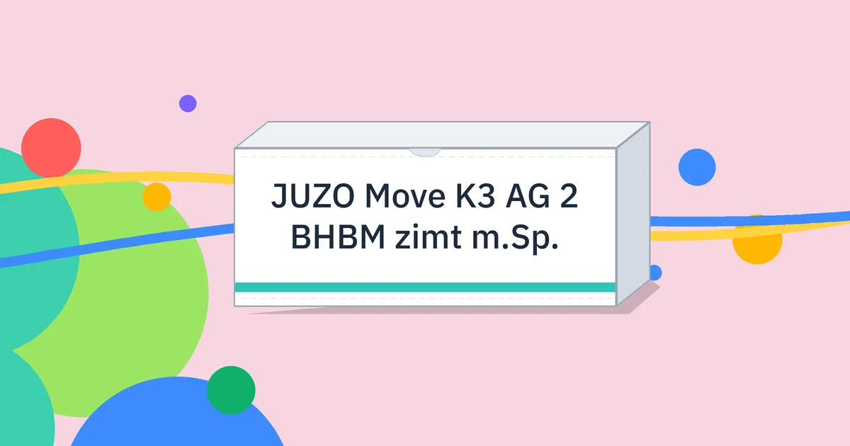 Symbolbild: Packung mit der Aufschrift JUZO Move K3 AG 2 BHBM zimt m.Sp. (PZN 18576048) – Verfügbarkeit und Bezug in Apotheken in Frankfurt am Main