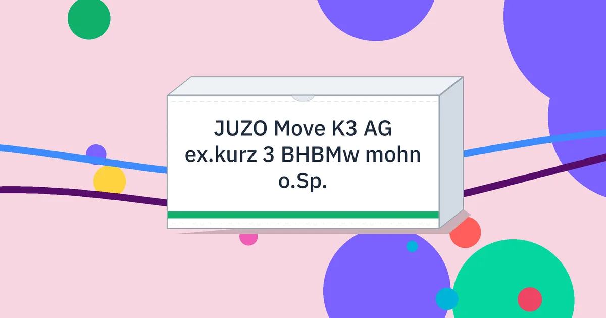 Symbolbild: Packung mit der Aufschrift JUZO Move K3 AG ex.kurz 3 BHBMw mohn o.Sp. (PZN 18598073) – Verfügbarkeit und Bezug in Apotheken in Frankfurt am Main