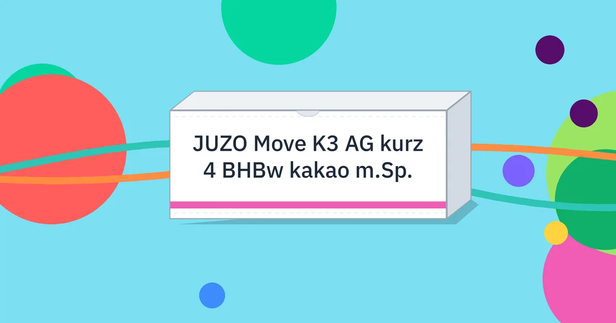 Symbolbild: Packung mit der Aufschrift JUZO Move K3 AG kurz 4 BHBw kakao m.Sp. (PZN 18591792) – Verfügbarkeit und Bezug in Apotheken in Frankfurt am Main