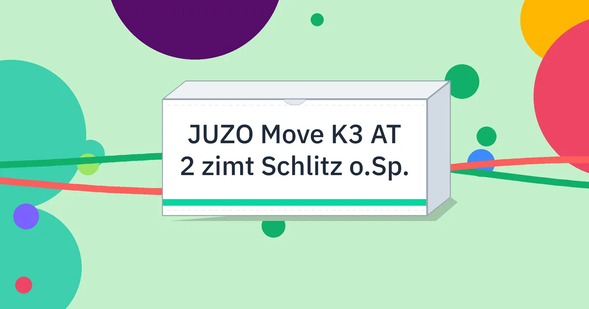 Symbolbild: Packung mit der Aufschrift JUZO Move K3 AT 2 zimt Schlitz o.Sp. (PZN 20679413) – Verfügbarkeit und Bezug in Apotheken in Frankfurt am Main