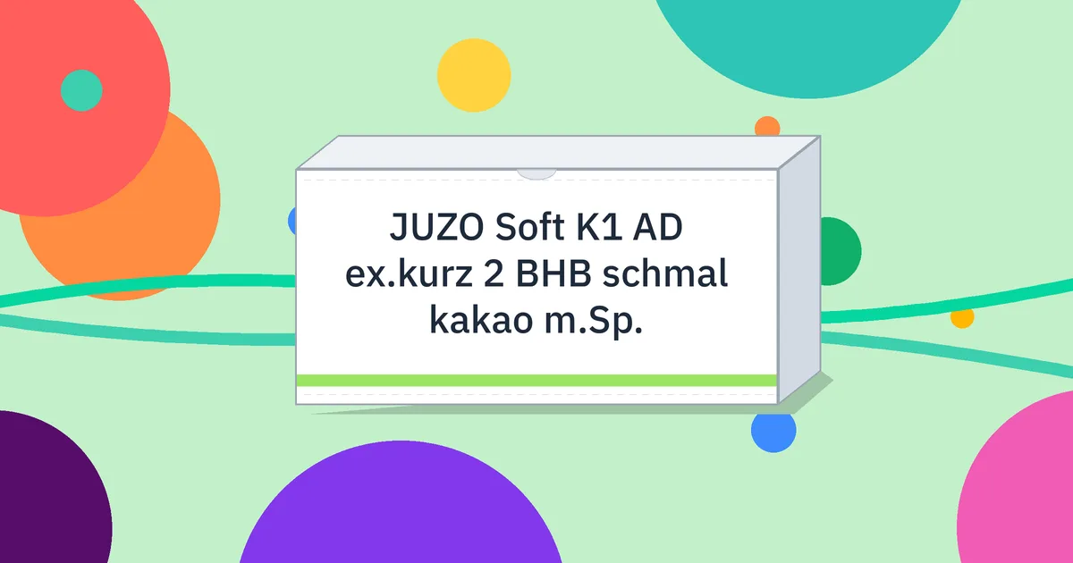 Symbolbild: Packung mit der Aufschrift JUZO Soft K1 AD ex.kurz 2 BHB schmal kakao m.Sp. (PZN 15462692) – Verfügbarkeit und Bezug in Apotheken in Frankfurt am Main