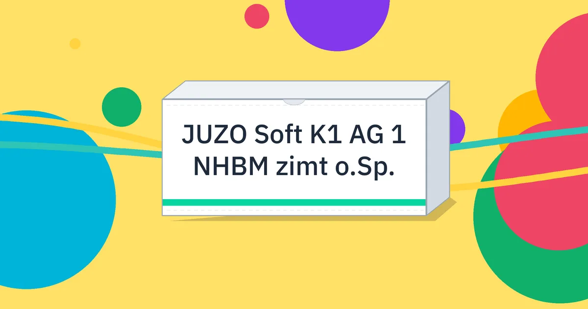 Symbolbild: Packung mit der Aufschrift JUZO Soft K1 AG 1 NHBM zimt o.Sp. (PZN 14995015) – Verfügbarkeit und Bezug in Apotheken in Frankfurt am Main