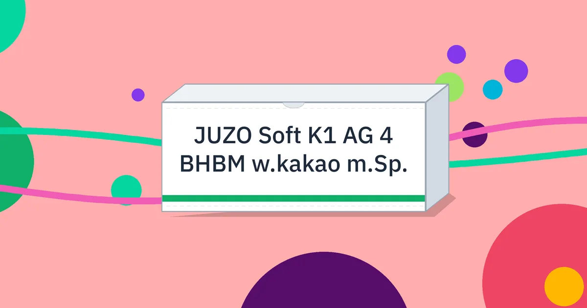 Symbolbild: Packung mit der Aufschrift JUZO Soft K1 AG 4 BHBM w.kakao m.Sp. (PZN 14863207) – Verfügbarkeit und Bezug in Apotheken in Frankfurt am Main